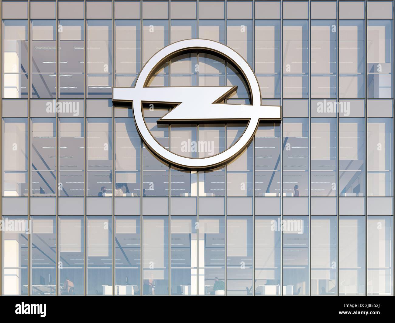 Russelsheim, Germany. May 2, 2022. Editorial Use Only, 3D CGI. Opel ...