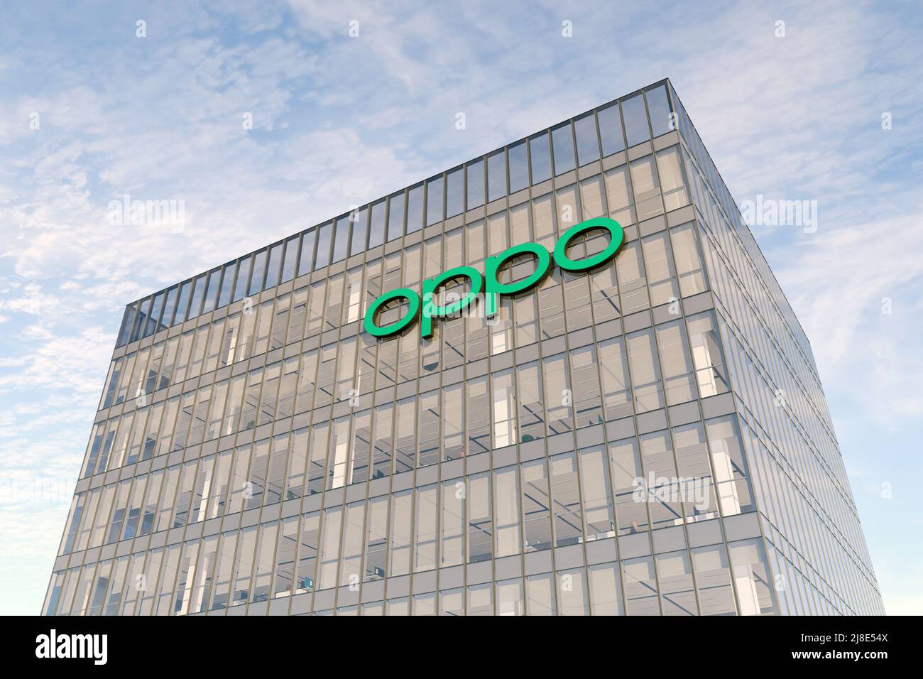 Dongguan, China. May 2, 2022. Editorial Use Only, 3D CGI. Oppo Signage ...