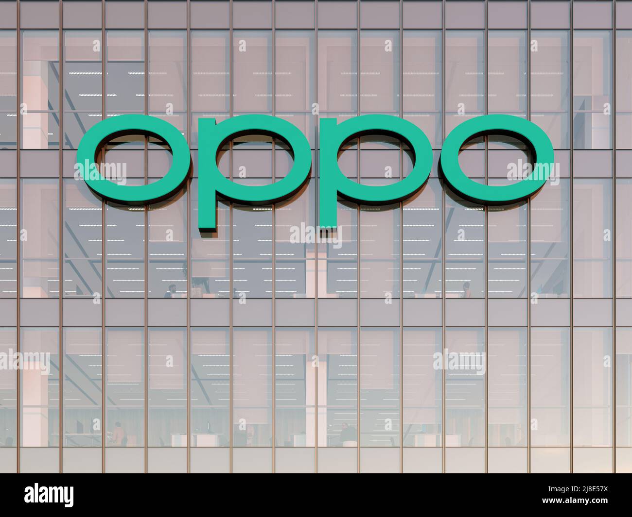 Dongguan, China. May 2, 2022. Editorial Use Only, 3D CGI. Oppo Signage ...