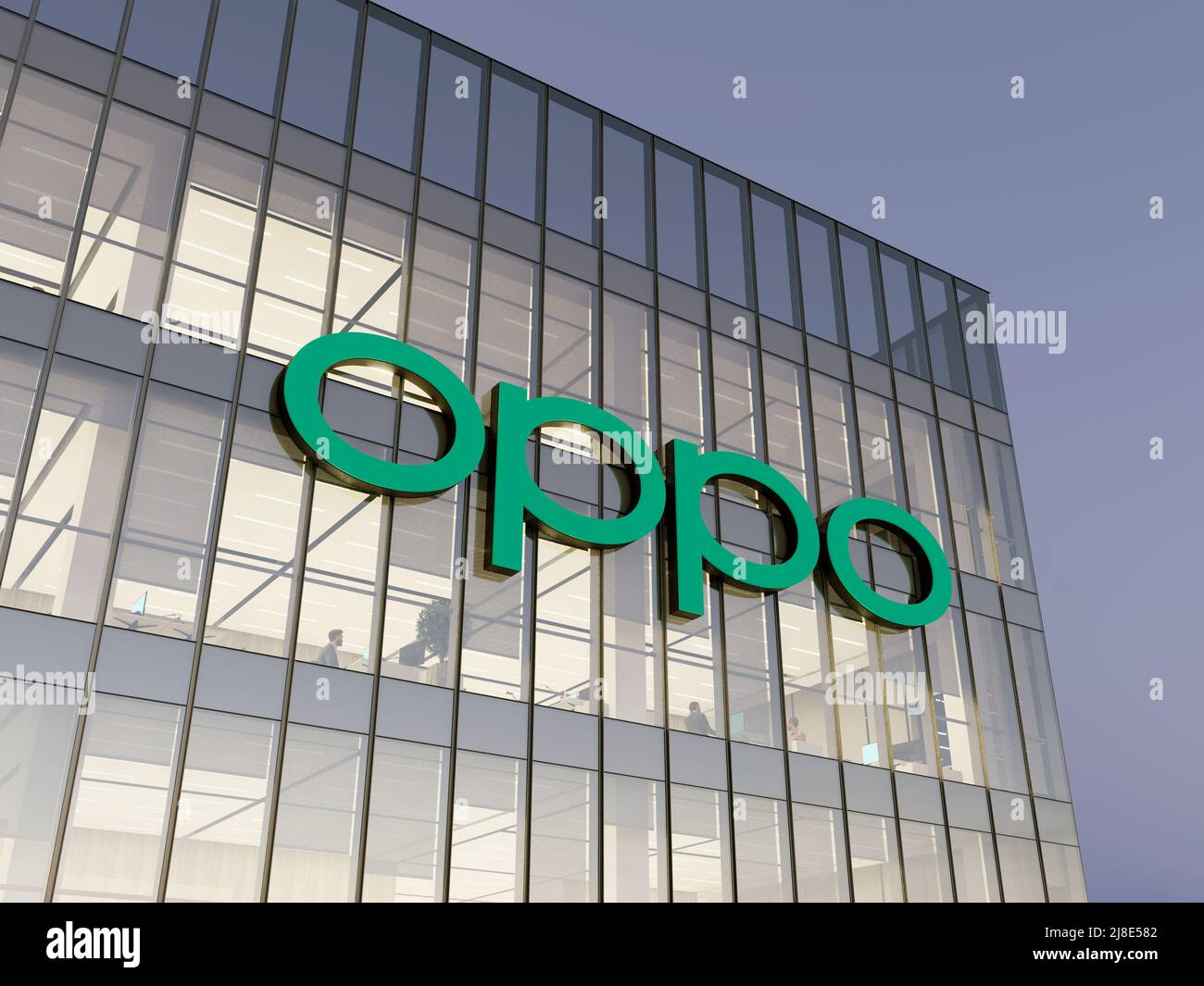 Dongguan, China. May 2, 2022. Editorial Use Only, 3D CGI. Oppo Signage ...