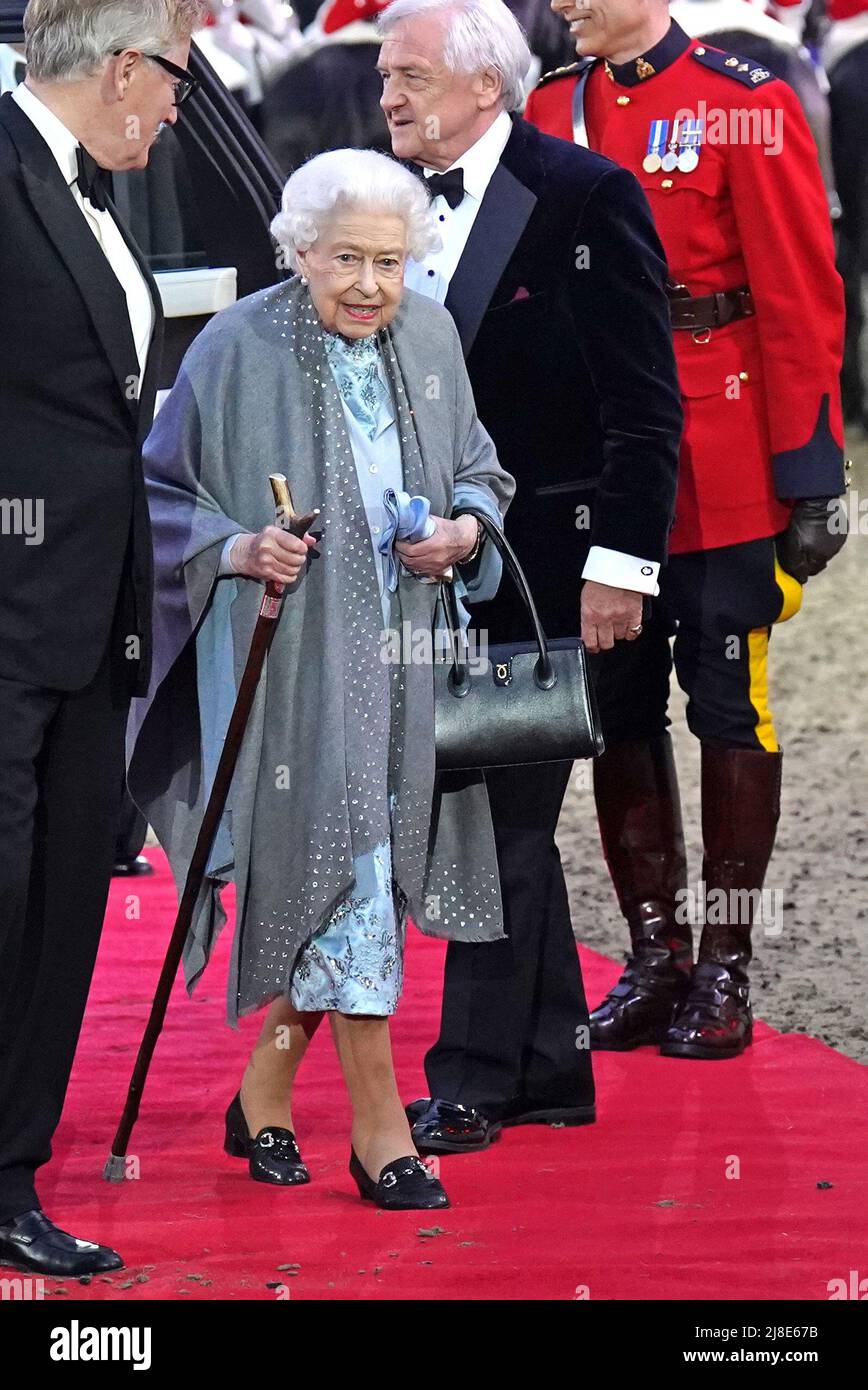 Queen Elizabeth II arrives for the A Gallop Through History Platinum ...