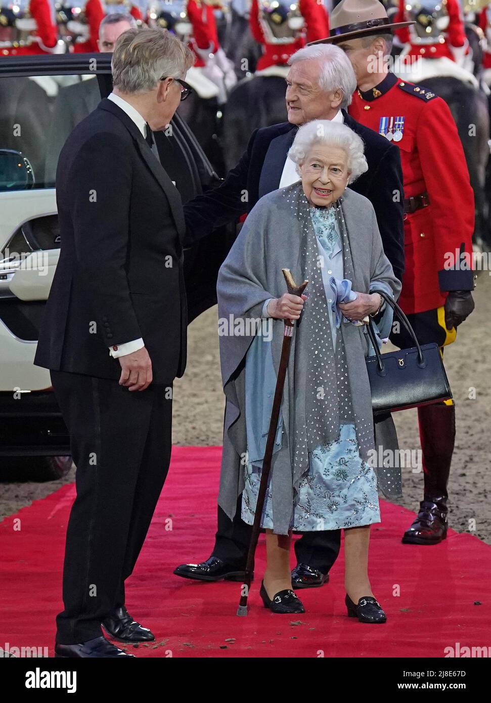Queen Elizabeth II arrives for the A Gallop Through History Platinum ...