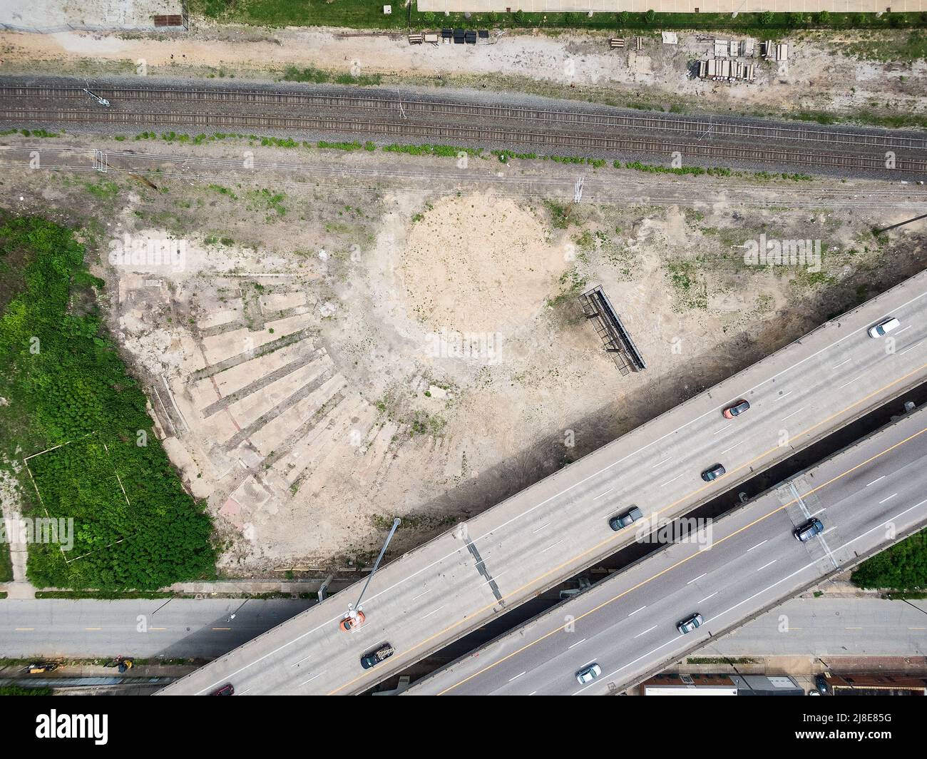 Remnants of railroad roundhouse in midtown St. Louis Stock Photo - Alamy