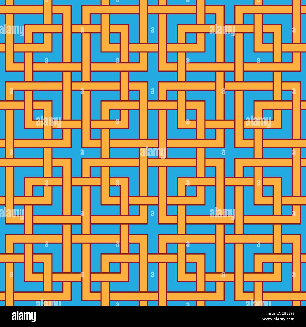 Interlocking square seamless pattern. Geometric style tapestry, textile ...