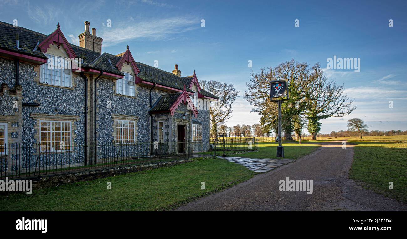 The Gunton Arms exterior with park ,North Norfolk , England Stock Photo ...