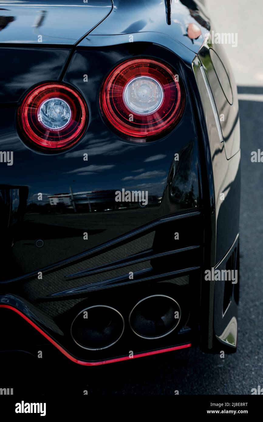 Close-up of Rear light or Tail lamp. Sport Car From Behind. Automobile ...