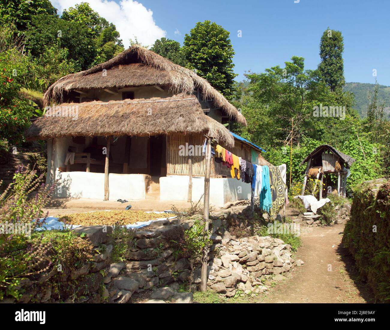 beautiful house home building in Nepal, Khumbu valley, Solukhumbu ...