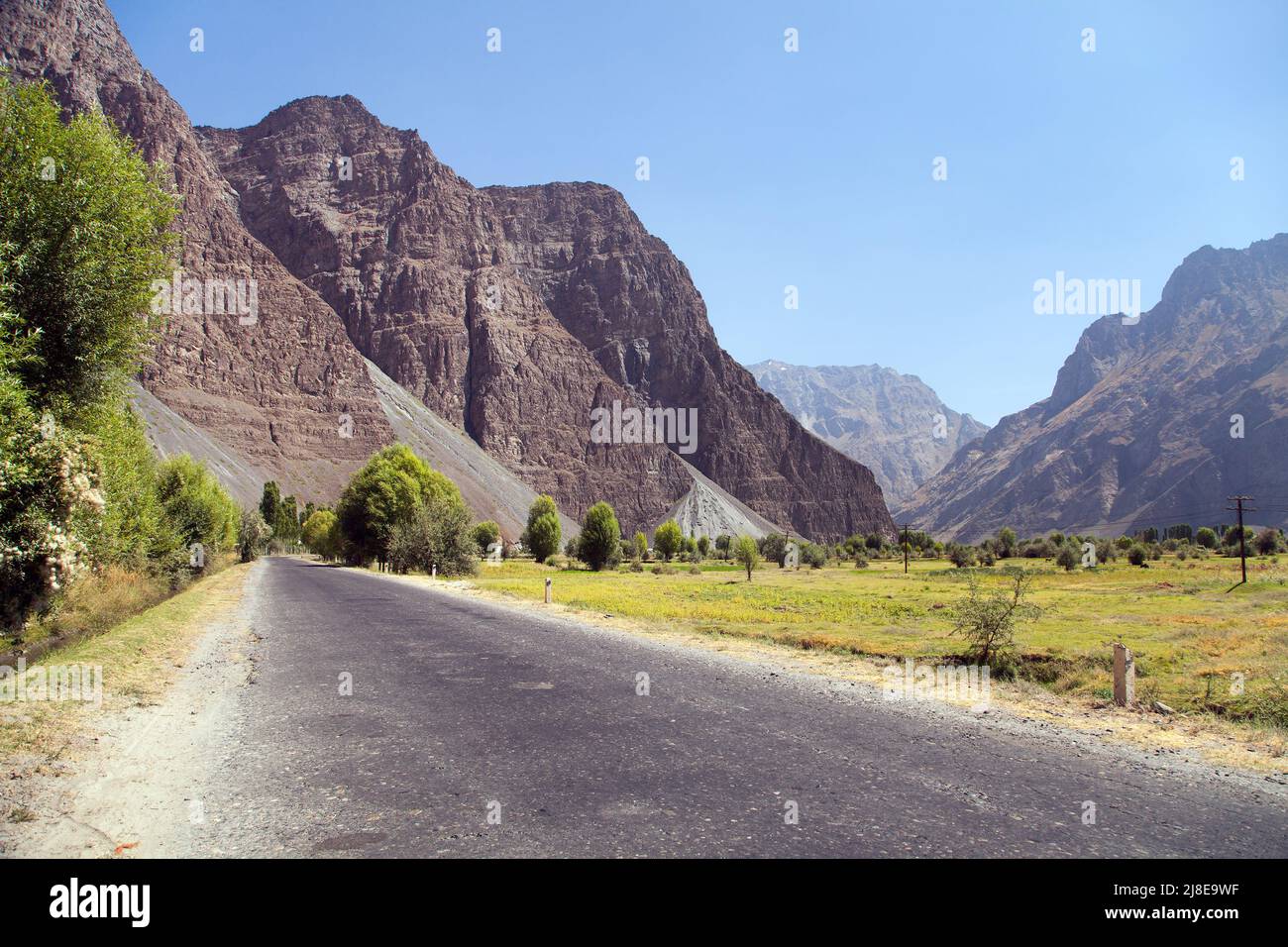 Pamir highway or pamirskij trakt. Landscape around Pamir highway M41 ...