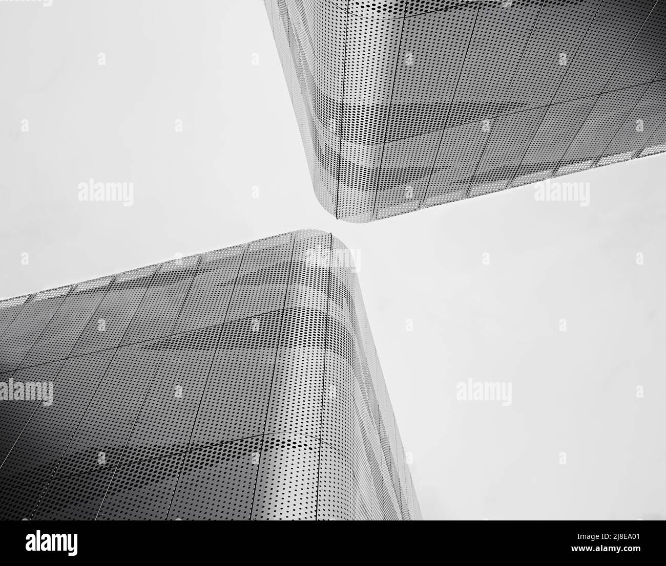 Metallic office building. Modern abstract architecture. futuristic form ...
