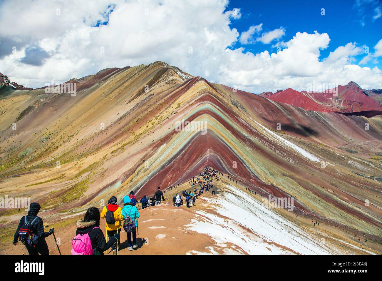 Rainbow mountains or Vinicunca Montana de Siete Colores, Cuzco region ...