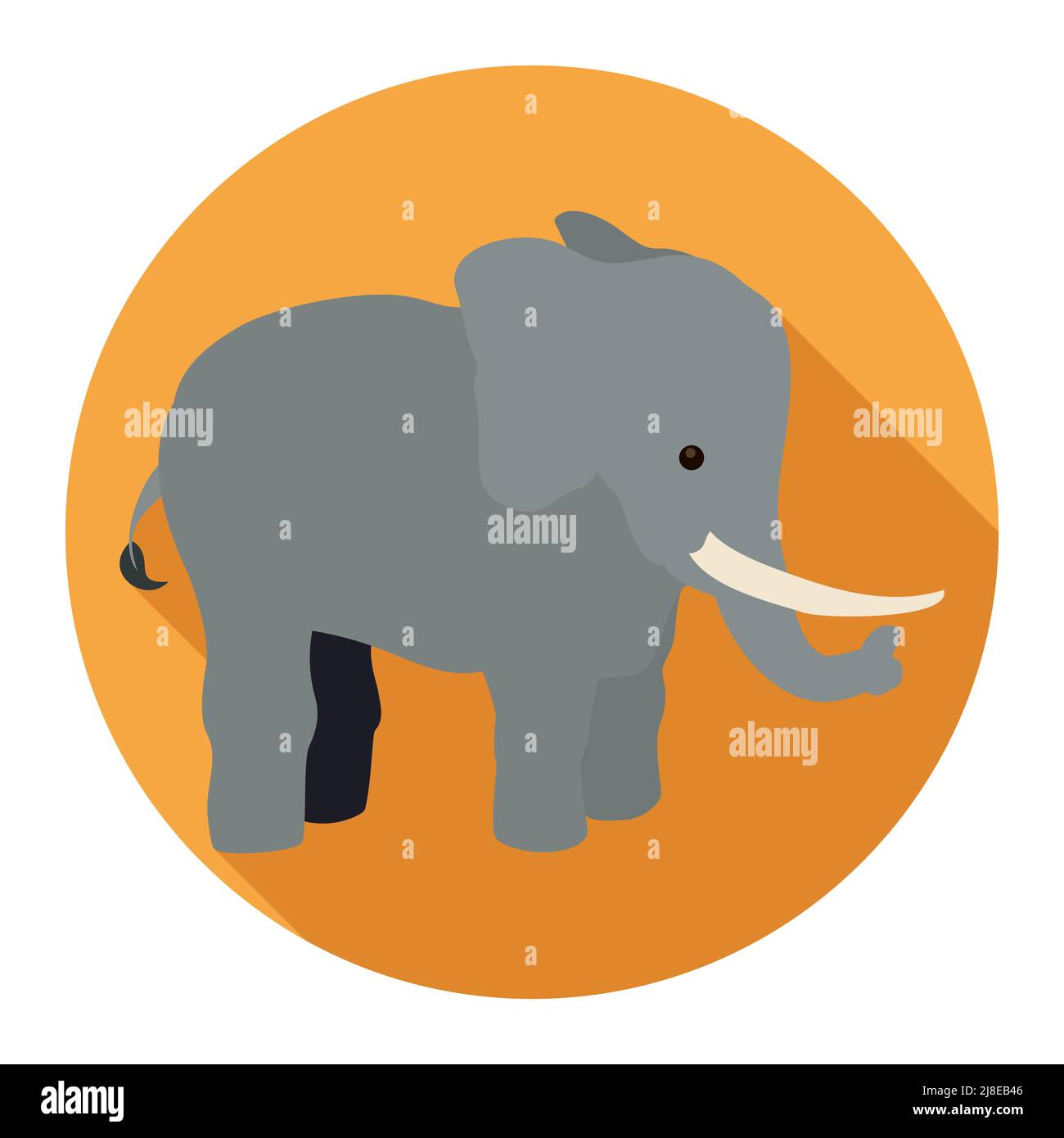 Design in flat style and long shadow with orange button and cute ...