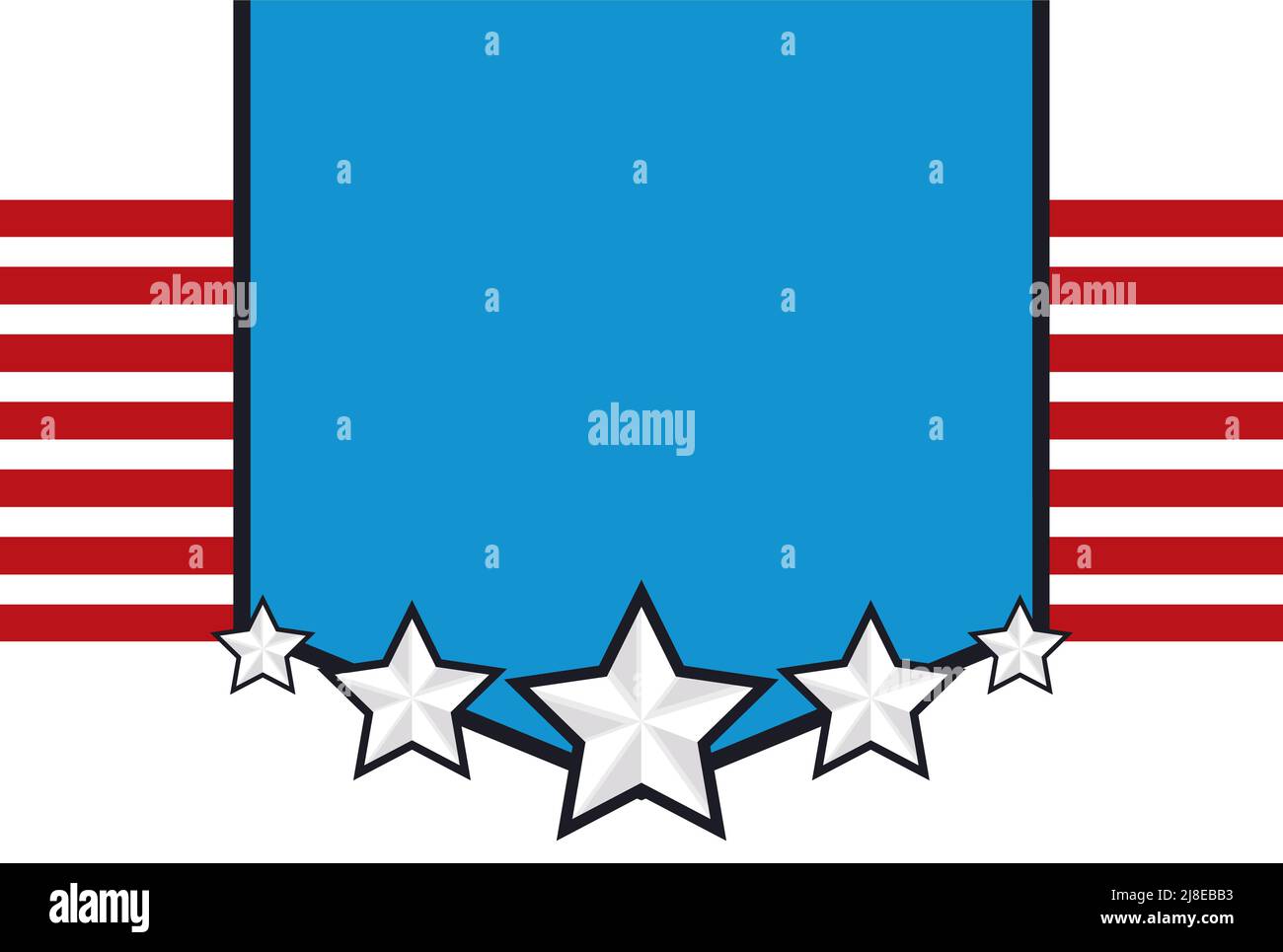 American template resembling national flag: stars, blue ribbon, red and ...