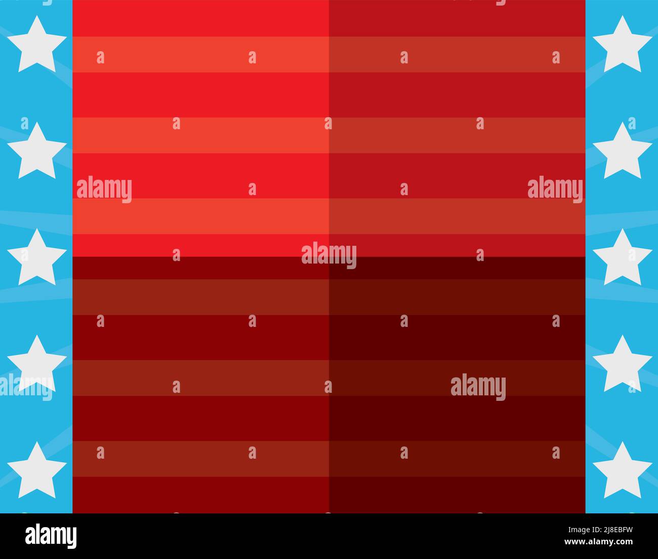 Template with American design: blue labels with stars, also red center ...
