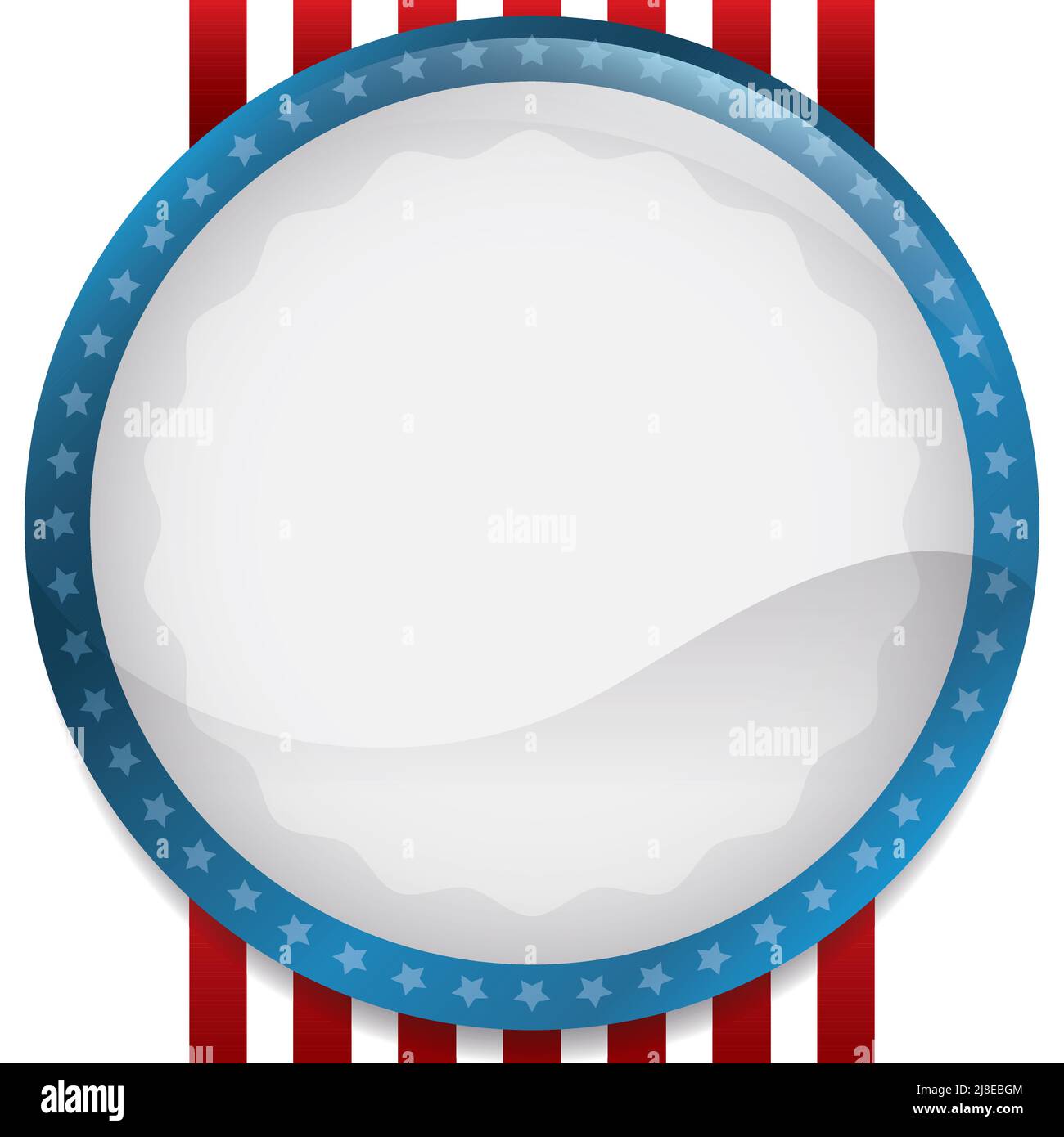 Patriotic template with representation of U.S.A. flag: glossy button ...