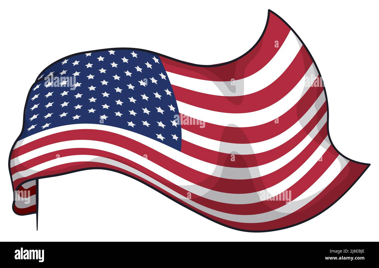 Patriotic U.S.A. flag decoration with traditional stars and fringes ...