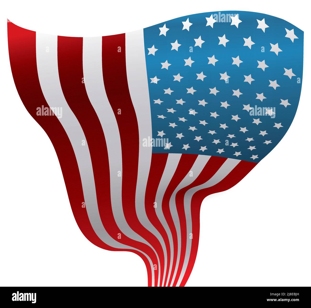 American design with vertical view of waving U.S.A. flag with gradient ...