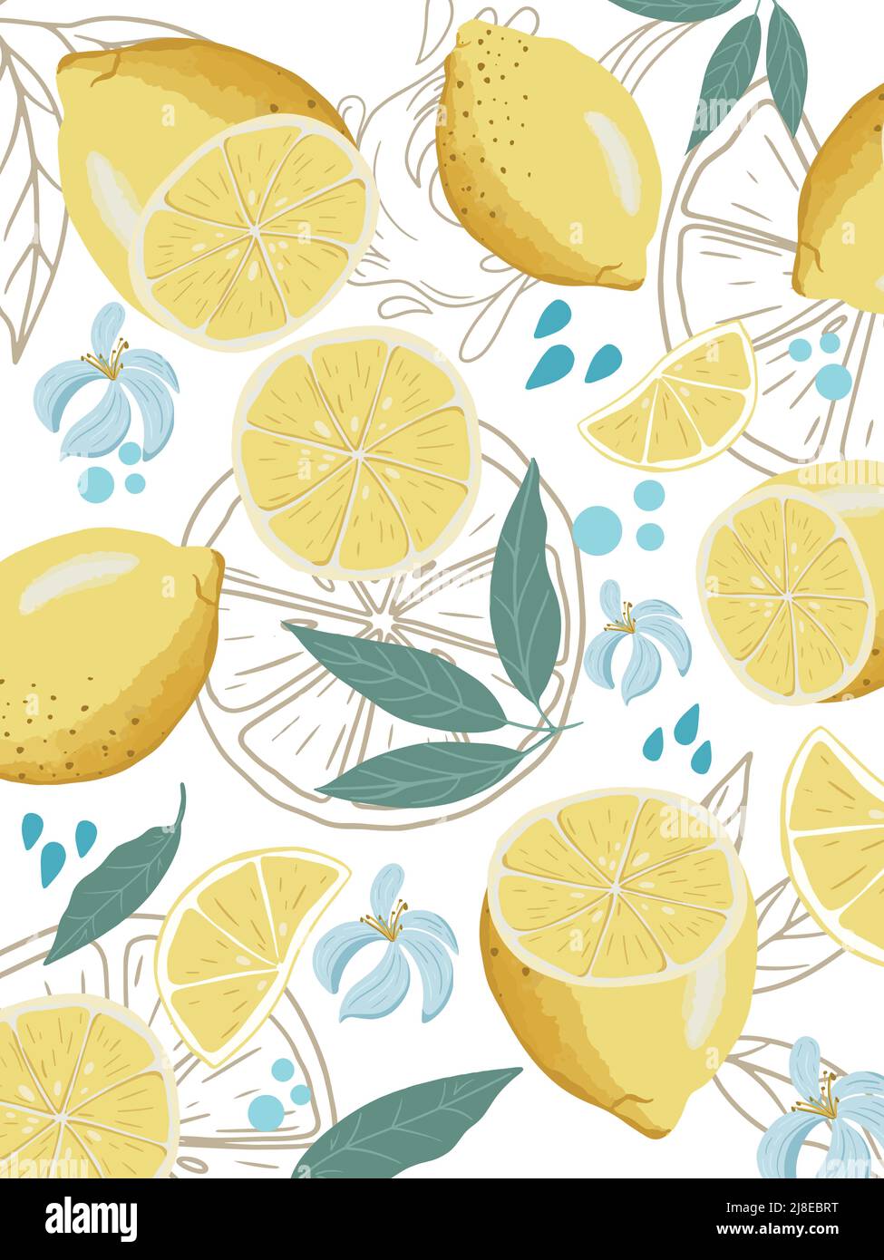 Fresh Lemons Poster Background. Fresh citrus and water splashes in ...