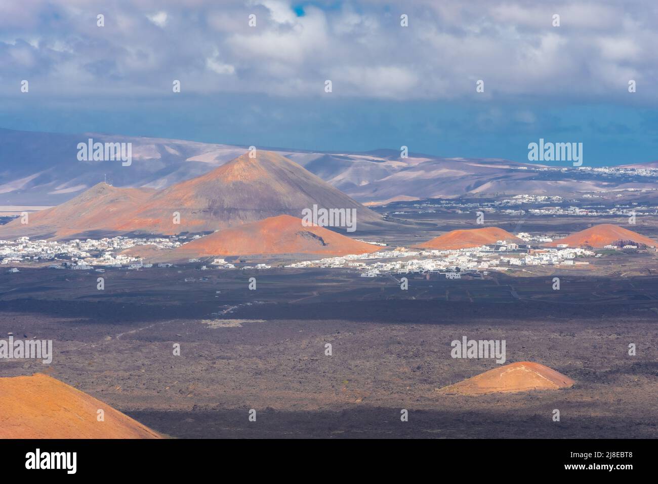 Landscape of the white town of Mancha Blanca from the top of the ...