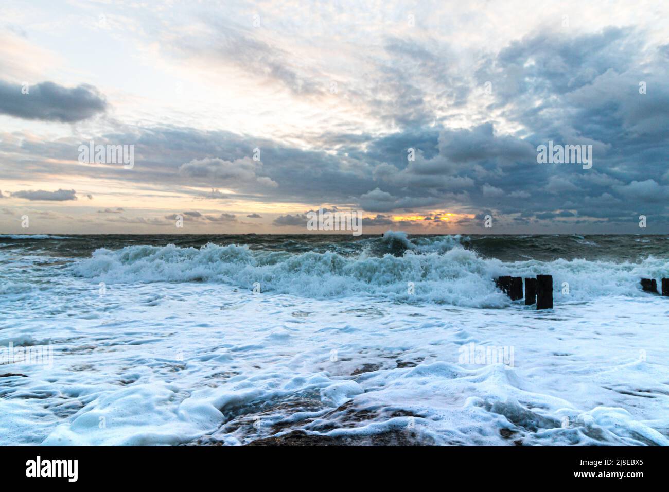 surf on the dutch north sea coast in the province of zeeland Stock ...