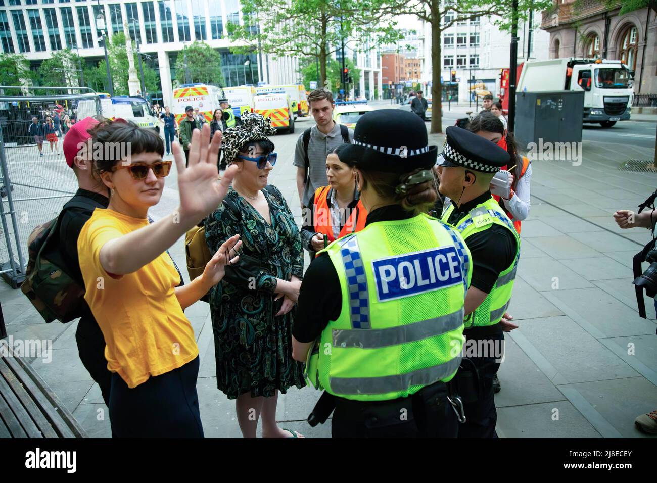 Female protester with mic hi-res stock photography and images - Alamy