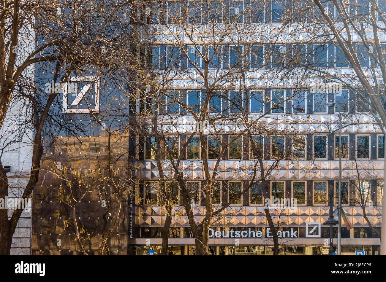 MADRID, SPAIN - JANUARY 12, 2022: Deutsche Bank Spain headquarters, on ...