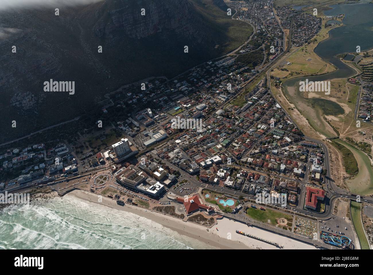 Muizenberg, Western Cape, South Africa. 2022. Aerial view of Muizenberg ...