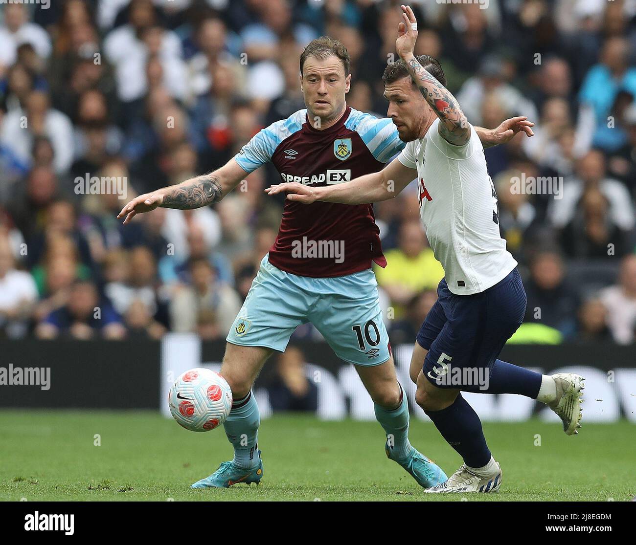 London, England, 15th May 2022. Pierre-Emile Højbjerg of Tottenham ...