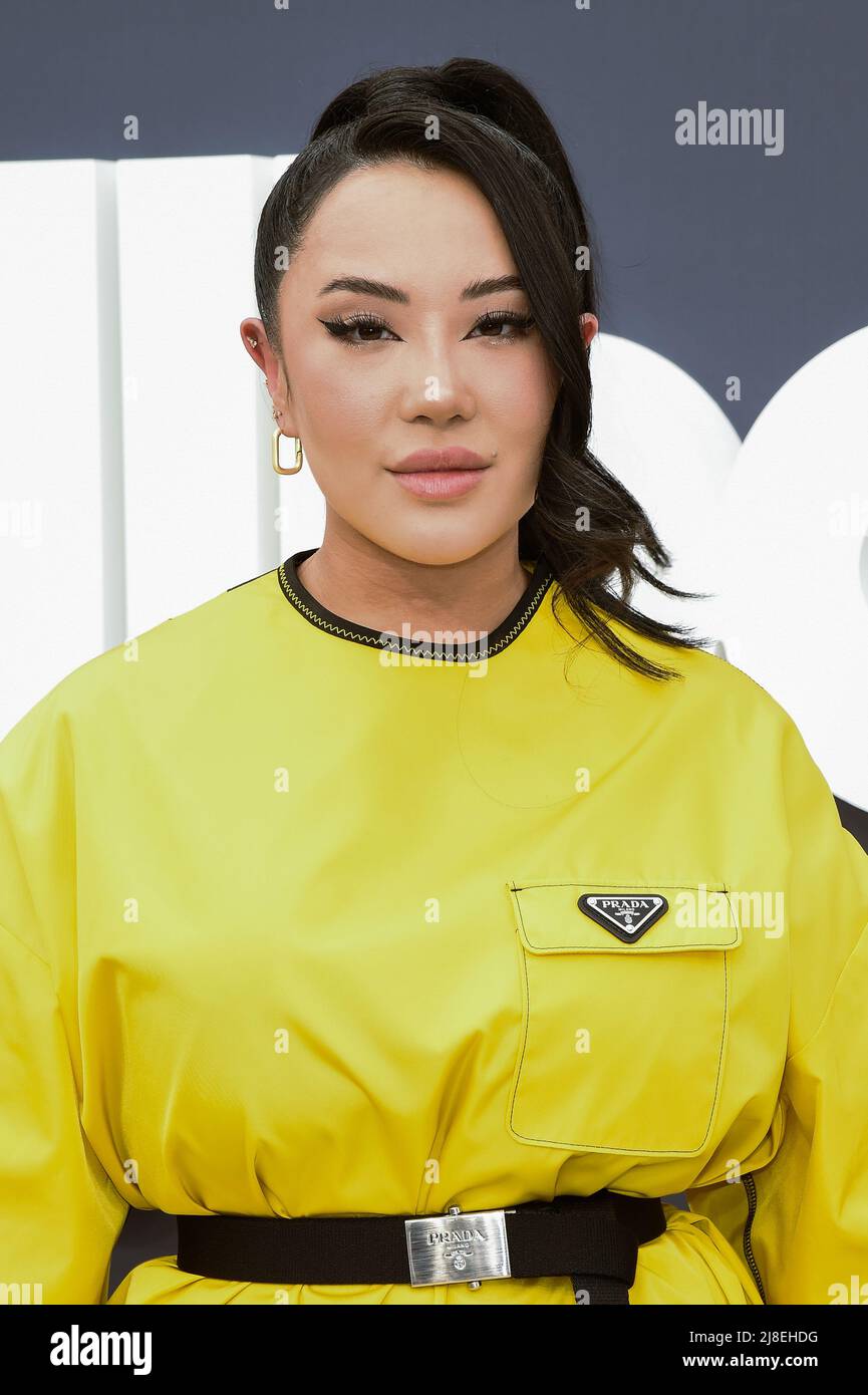 Ashley Yi walking on the red carpet at the 2022 Billboard Music Awards ...