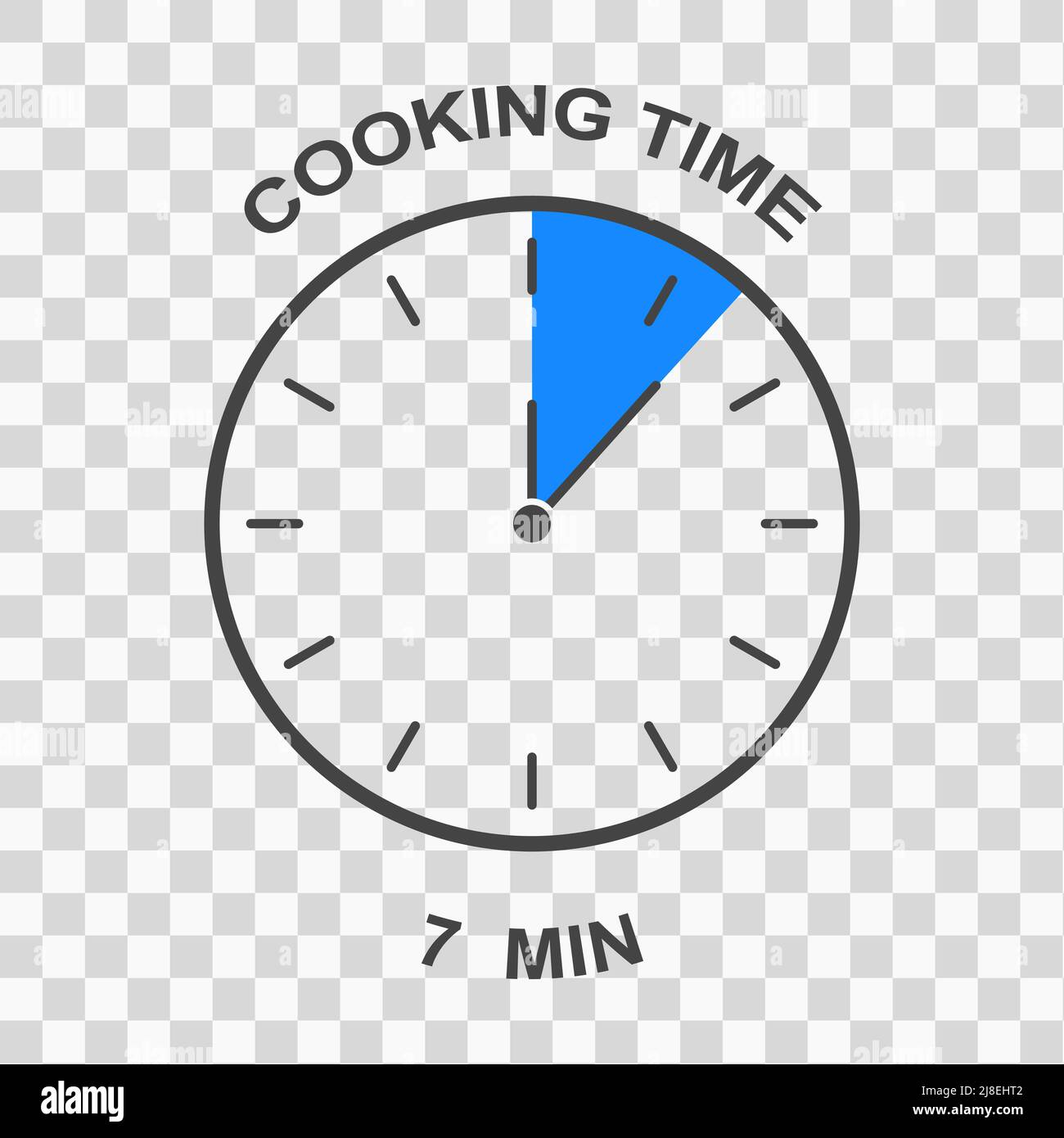 Clock face with 7 minute time interval. Cooking time icon. Timer ...