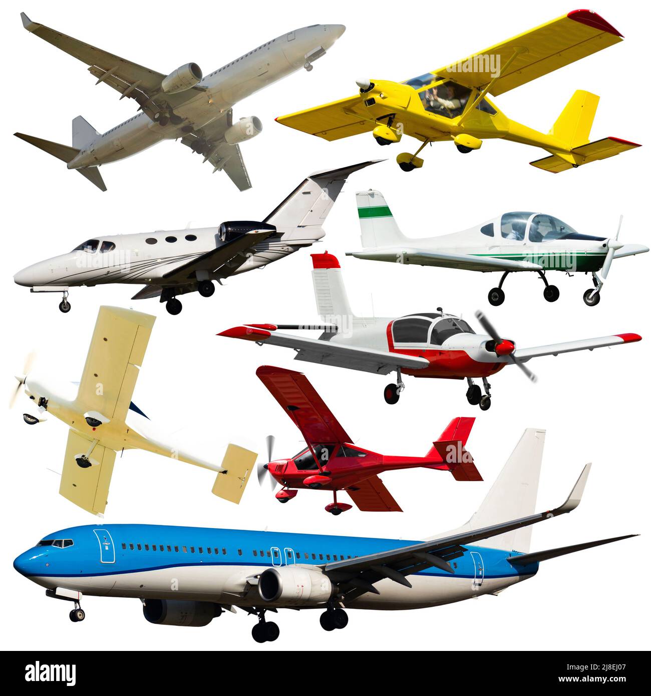Passenger airplanes isolated on white Stock Photo - Alamy