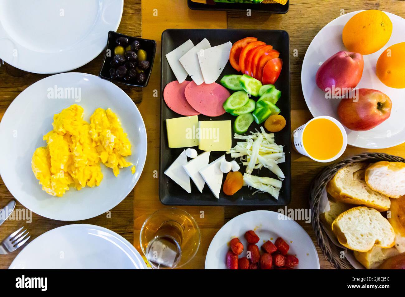 Halal breakfast at the hotel Stock Photo - Alamy