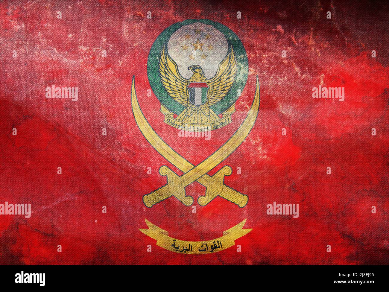 Top view of retro flag Army, United Arab Emirates with grunge texture ...