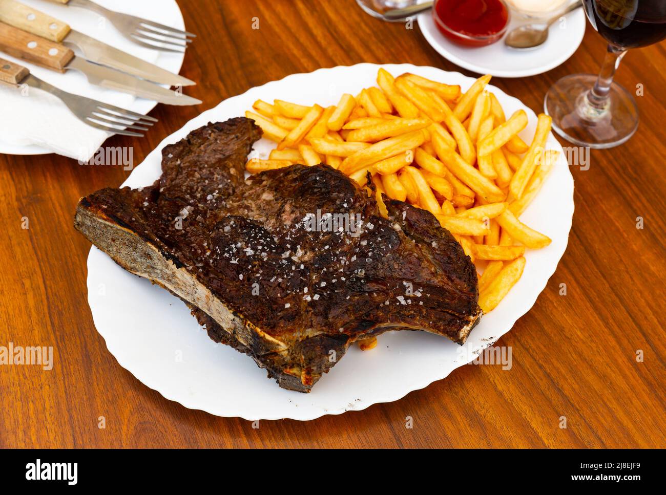 Chuleton is a popular Spanish dish made from a beef steak Stock Photo ...