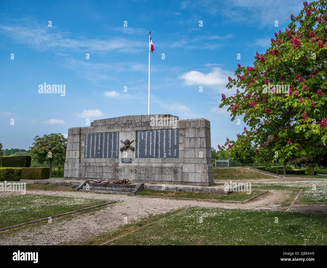 This is the WWI War French Tank Memorial near Berry au Bac during the ...