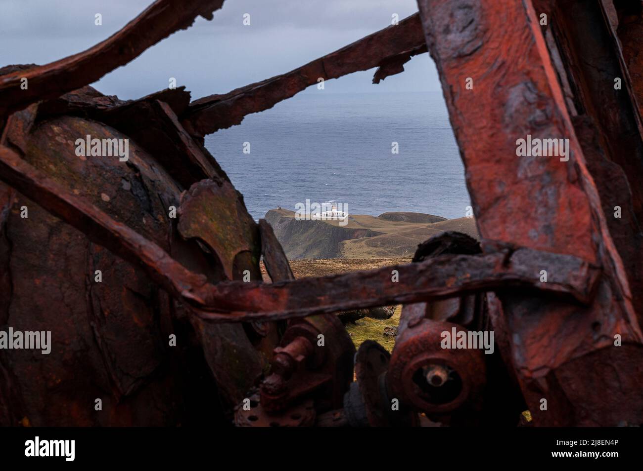 North light farmed through the rusting remains of a derelict radar ...