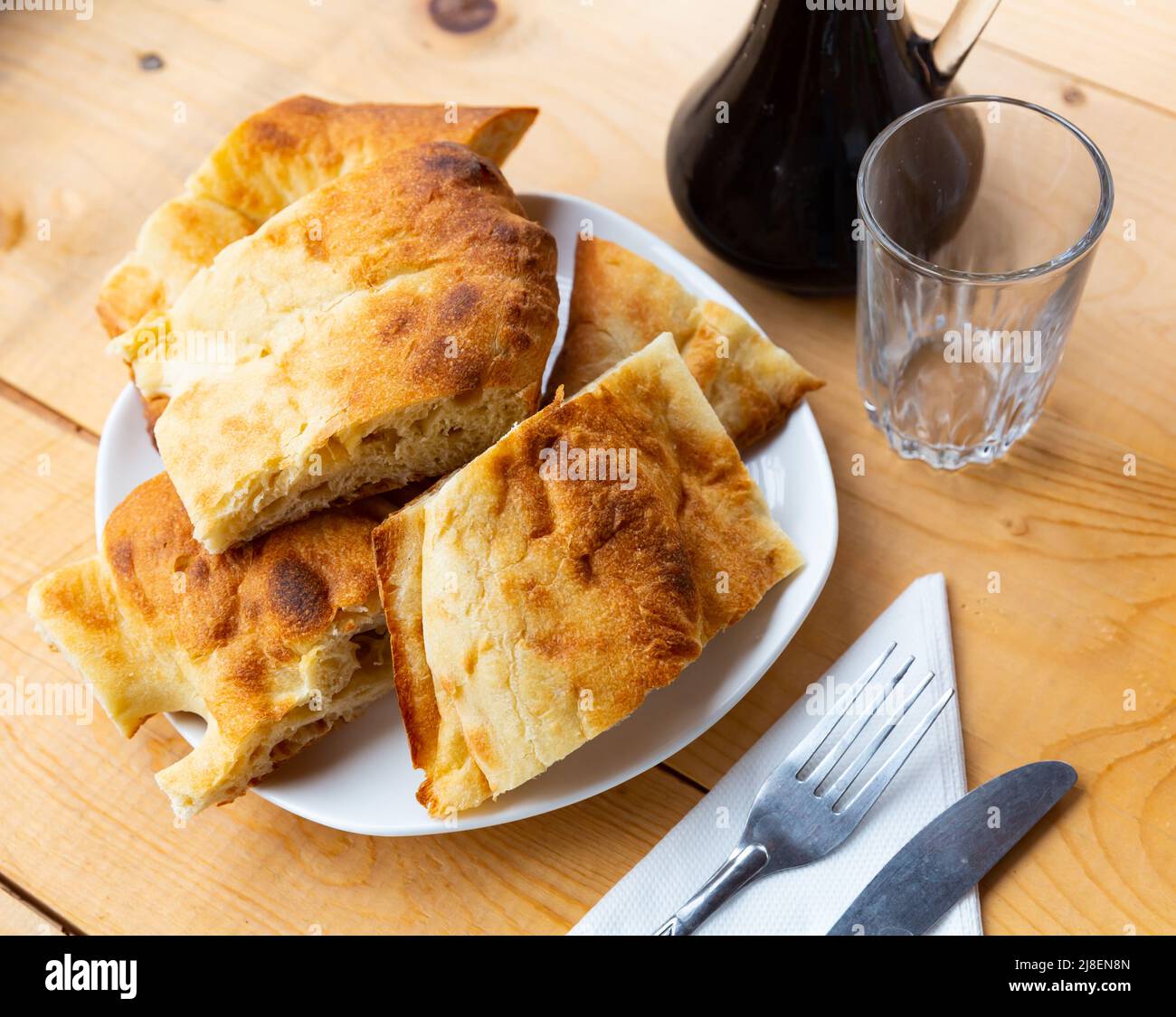 Traditional Georgian bread. Fresh baked lavash Stock Photo - Alamy