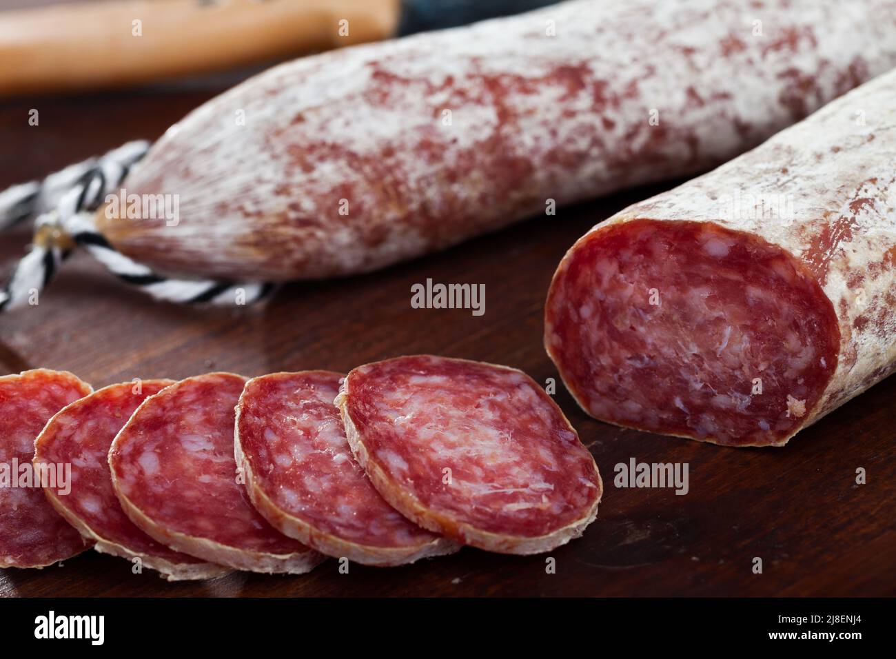 Air-dried Spanish sausage Longaniza Stock Photo - Alamy