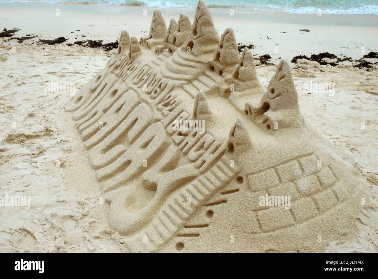 Sand Castle on Puka Shell Beach, Boracay, The Visayas, Philippines ...