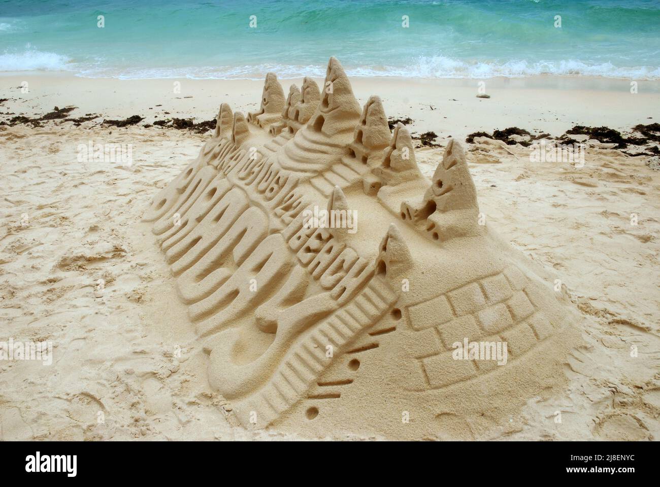Sand Castle on Puka Shell Beach, Boracay, The Visayas, Philippines ...