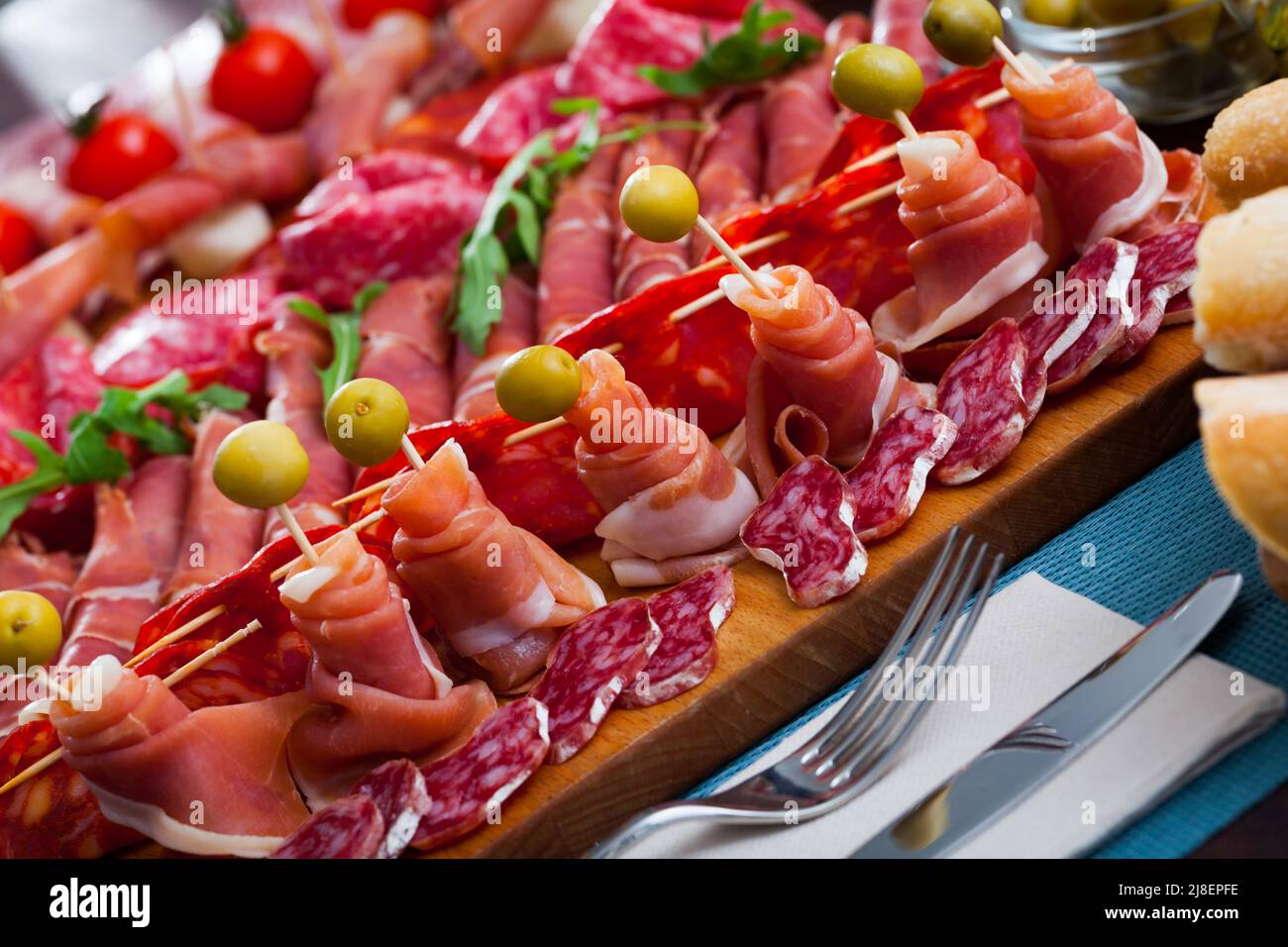 Spanish meat platter Stock Photo - Alamy