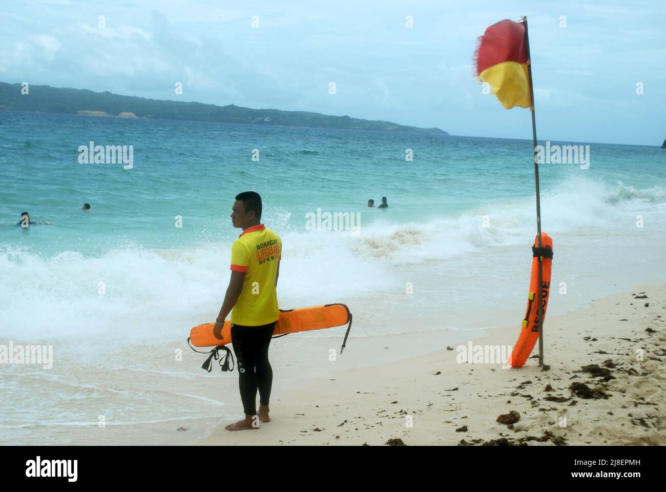Lifeguard, Puka Shell Beach, Boracay, The Visayas, Philippines ...