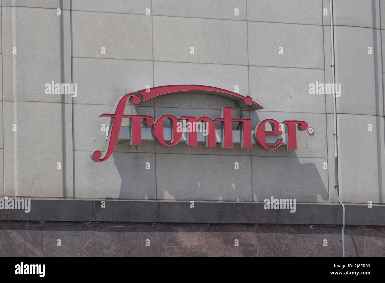 Elkhart - Circa May 2022: Frontier Communications central office ...