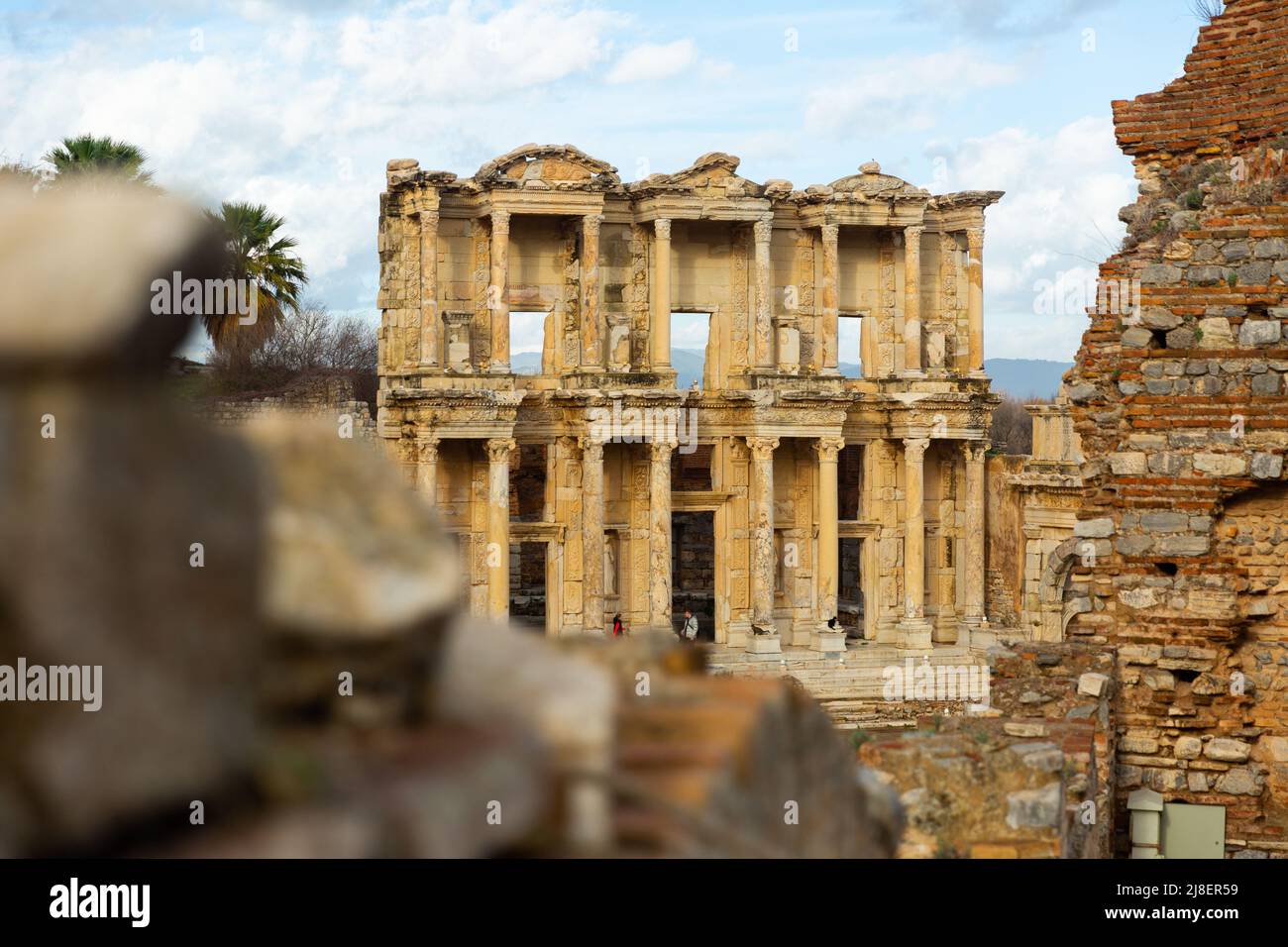 Ancient Library of Celsus. Roman building ruins in Ephesus. Turkey ...