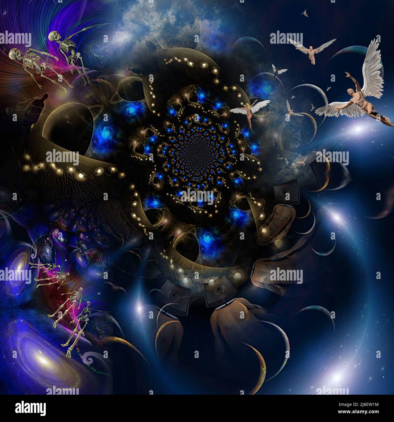 Angels in vortex of eternity. 3D rendering Stock Photo - Alamy