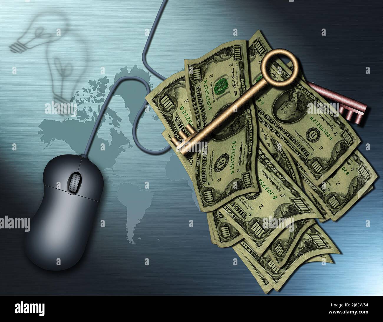 Key to money. 3D rendering Stock Photo - Alamy