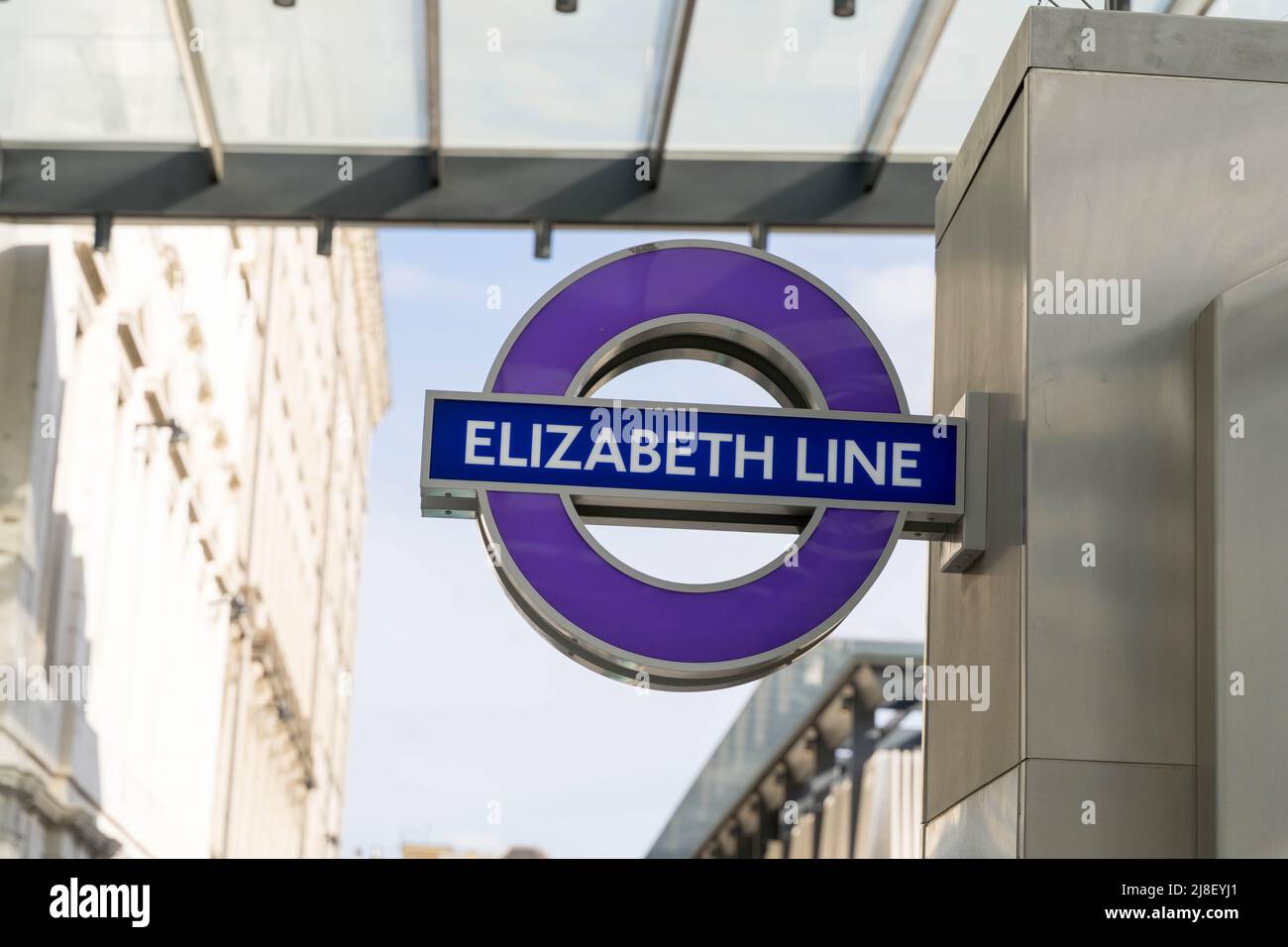London underground roundel logo for ELIZABETH LINE , London England UK ...