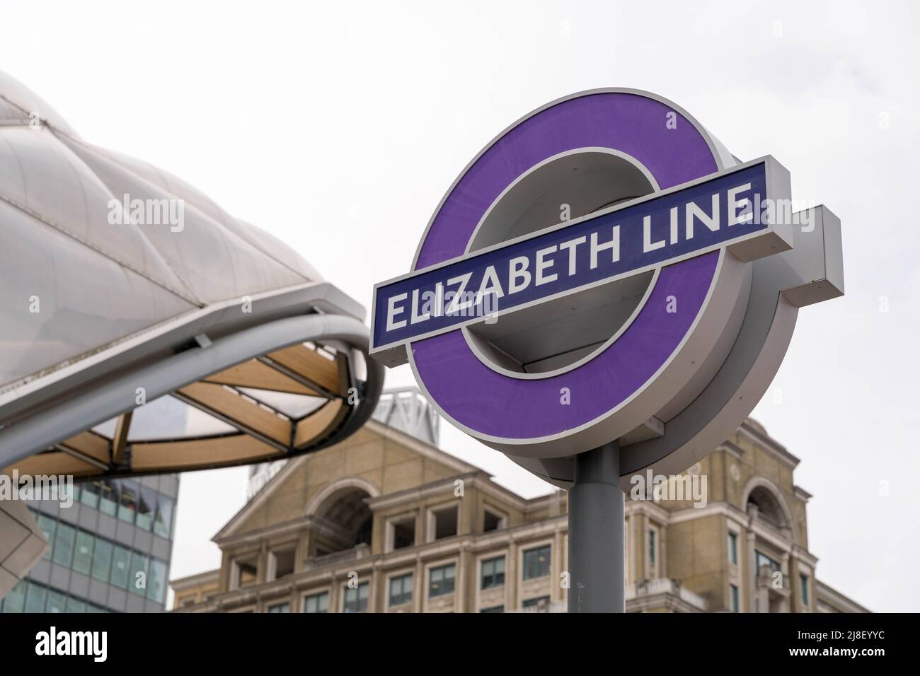 London underground roundel logo for ELIZABETH LINE , London England UK ...