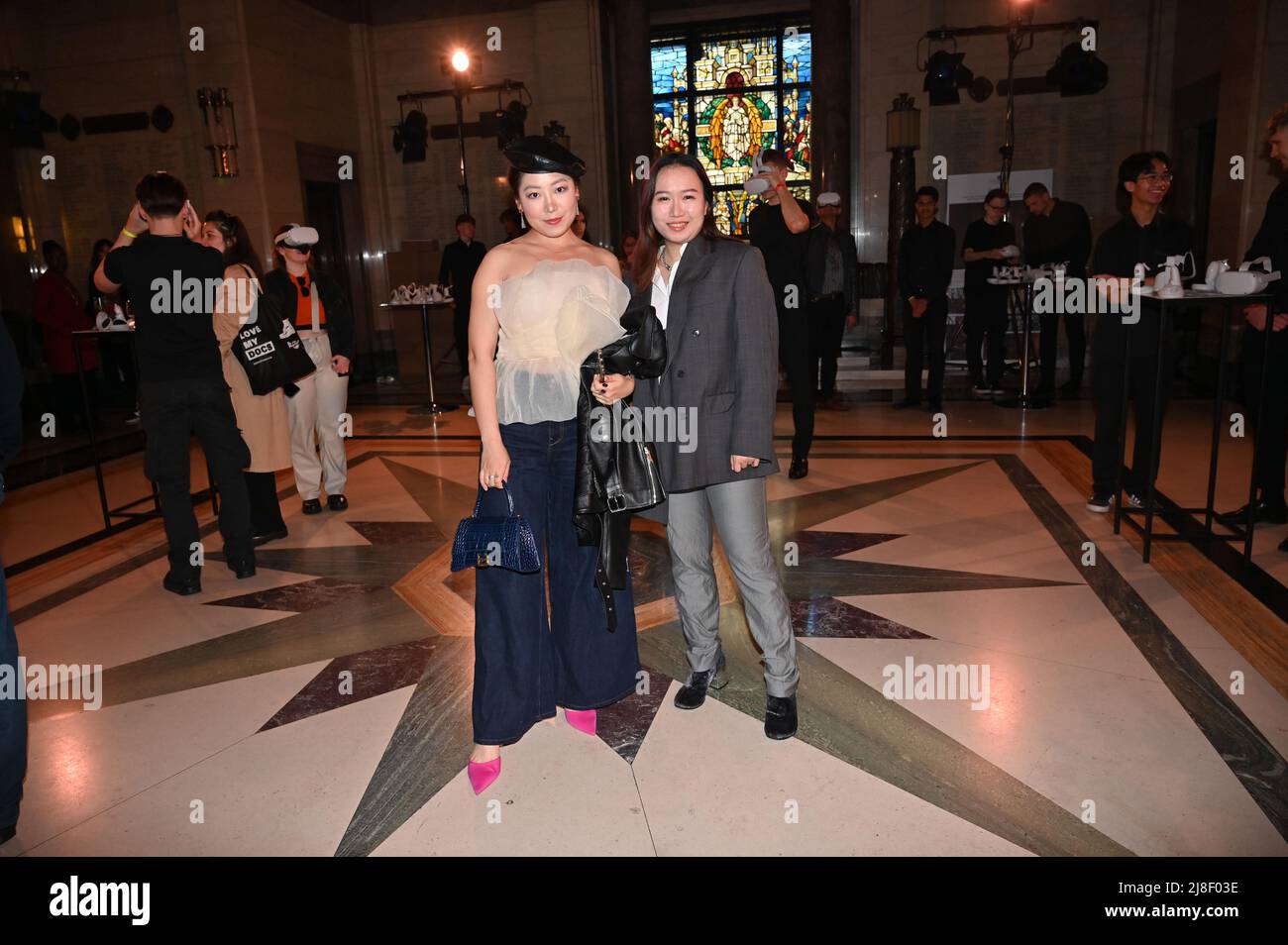 London, UK. 15th May, 2022. Victoria Zhang (L) is a designer attends ...