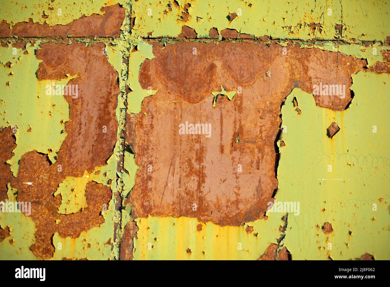 Rust on metal. Texture of old paint is green. Spoiled metal Stock Photo ...