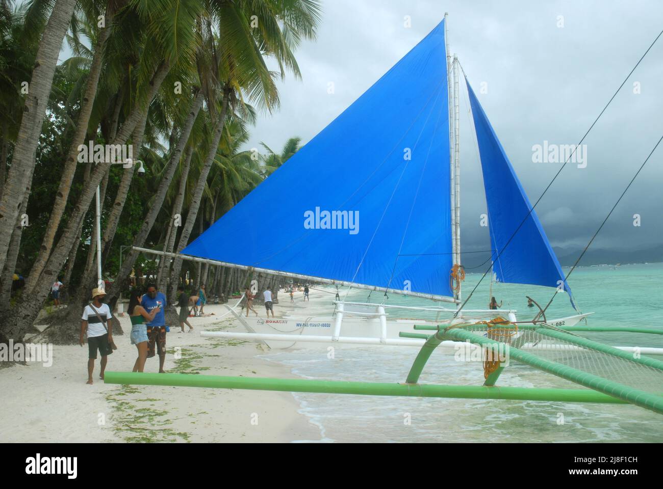 Paraw Boats, White Beach, Boracay, The Visayas, Philippines, Southeast ...
